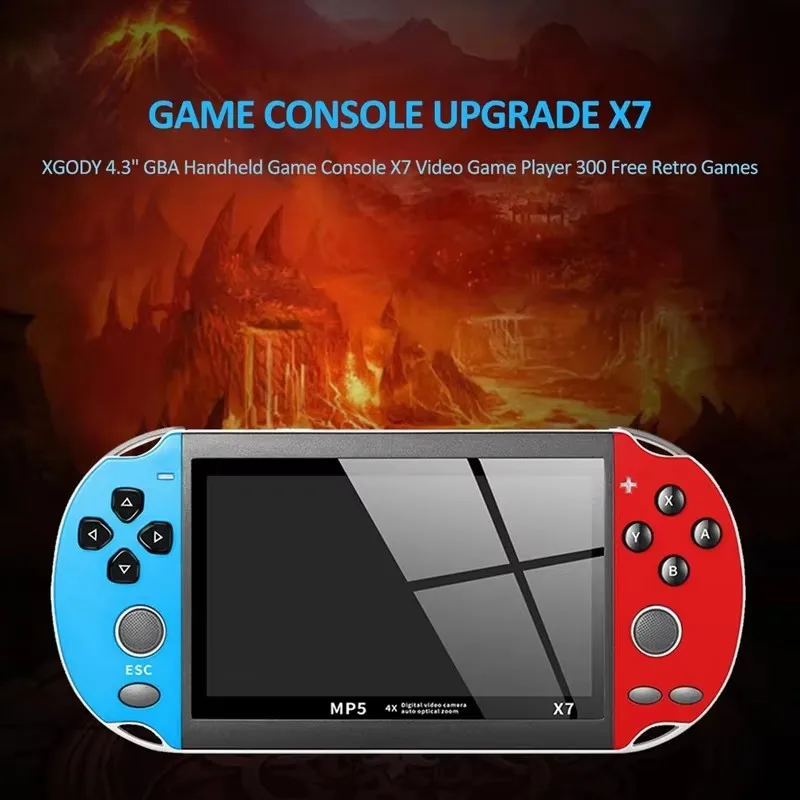 2025 Hot X7 Handheld Game Console 1000+ Video Games 4.3Inch Screen ...