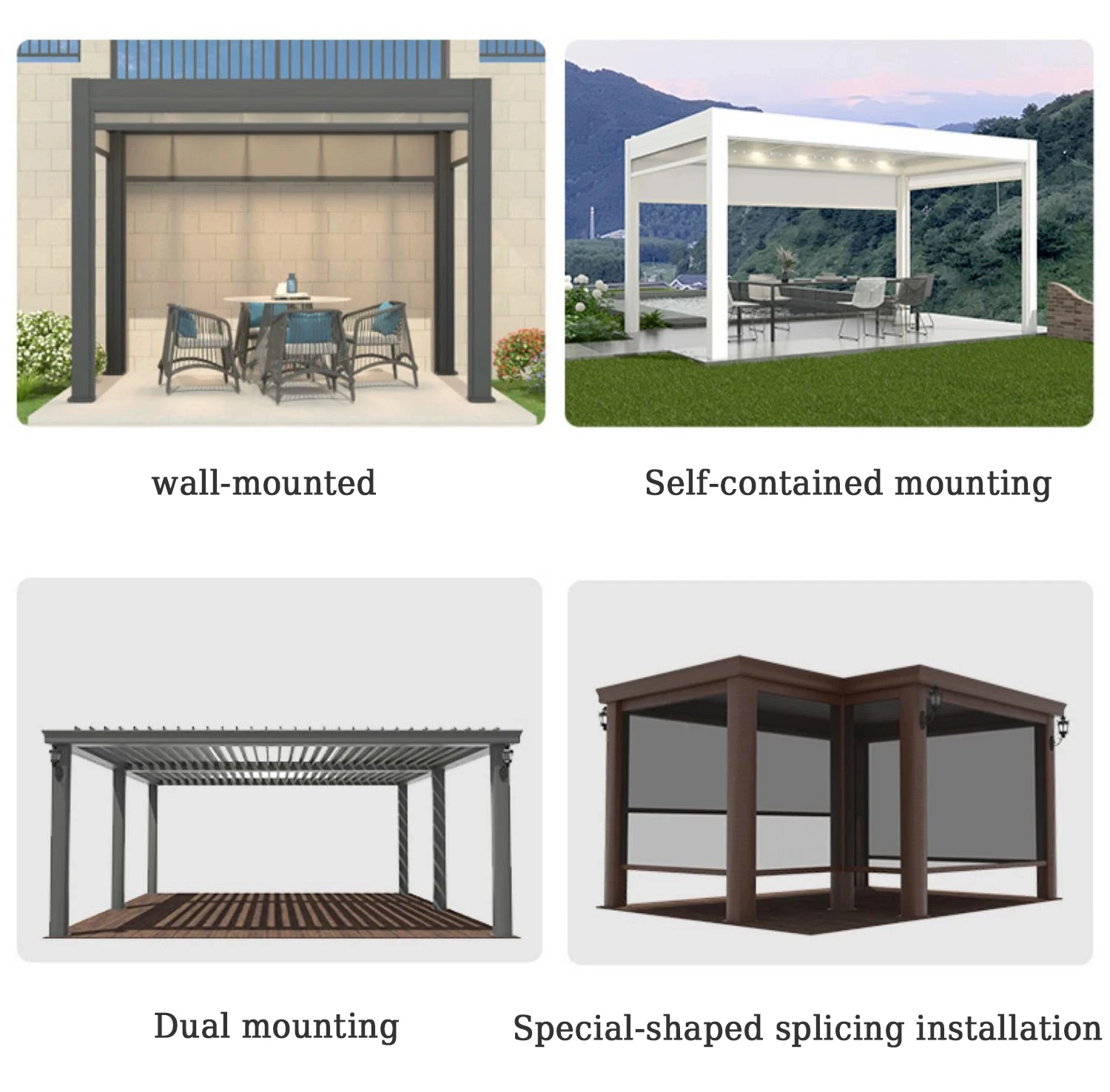 Pavilion 3x3 3x4 3x5 Aluminium Pergola Bioclimat Gazebos