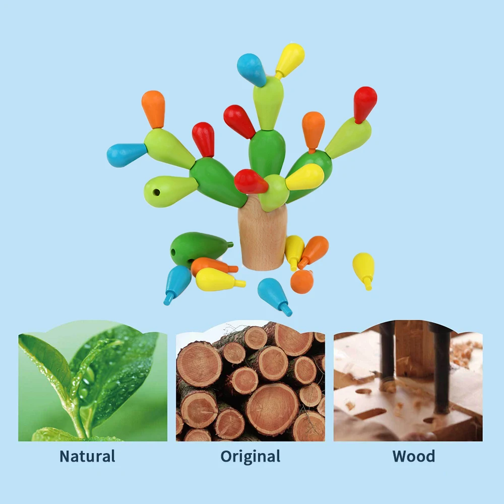 Assembled Tree Wood Green Leaves Building Chopping Block Montessori ...