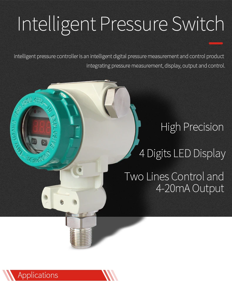 Digital Pressure Switch With Relay Alarms Output Pressure Switch With Digital Display Pressure ...