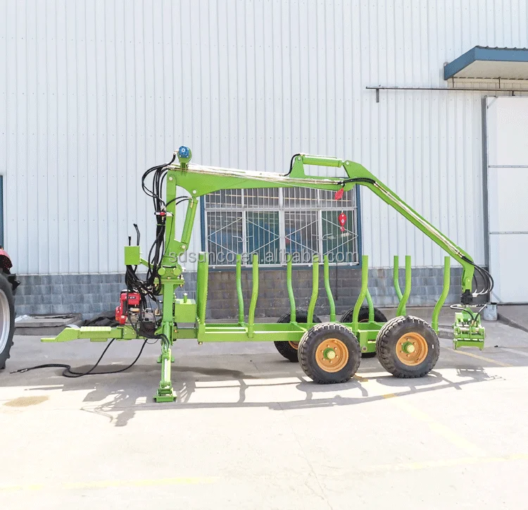100hp Red Timber Trailer with Log Crane & PTO - OEM | Wholesale