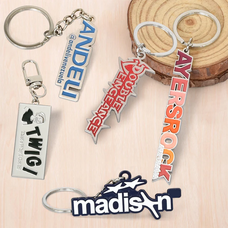 Custom Logo Laser Engraving DIY Sublimation Metal Keyring