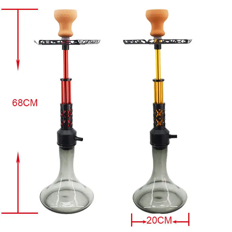 Custom Logo Shisha Hookah Russian Aluminium Alloy Single Hose Glass Shesha Hookah Large Size ...