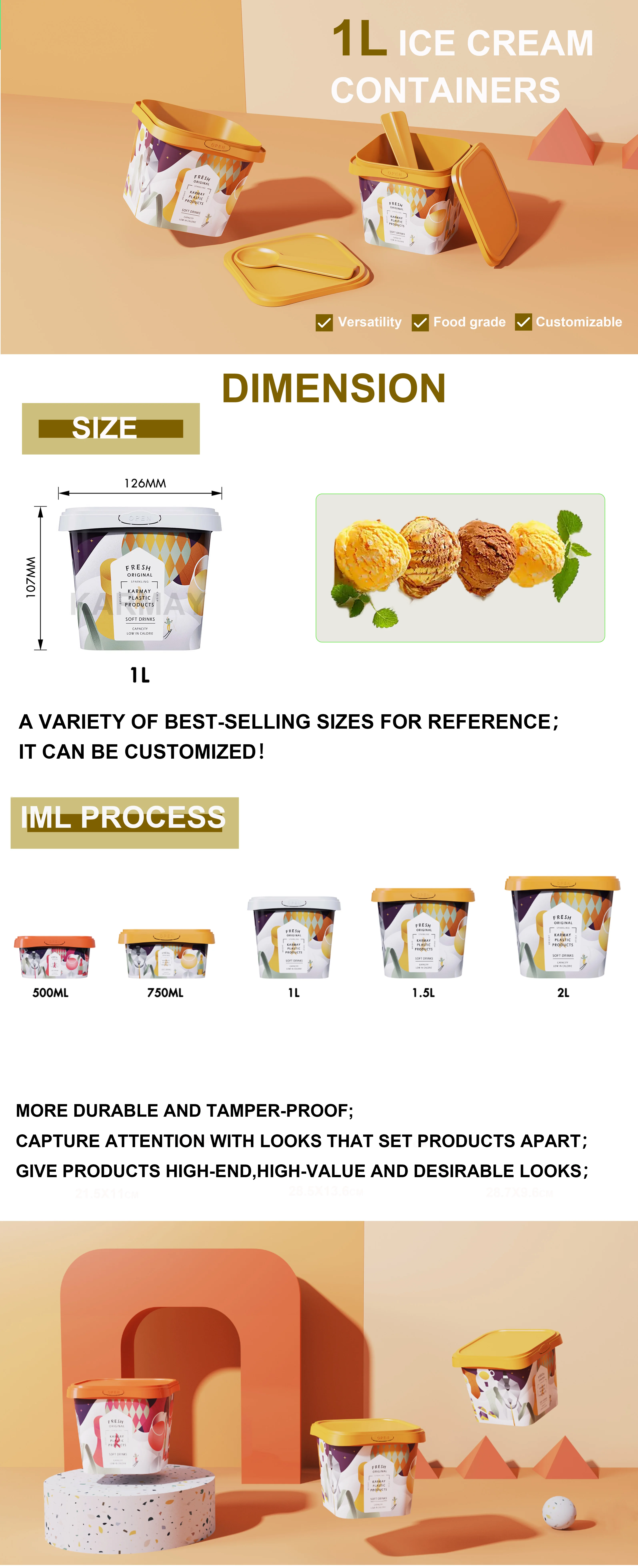 Reused 1l Chocolate Plastic Box With Lid Square Plastic Butter Box ...