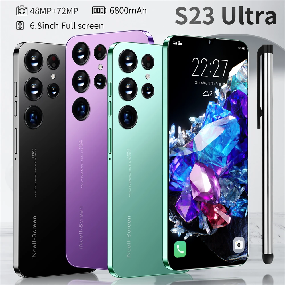 S23 Ultra 8gb+512b Smart Android13 Phone 6800mah Qualcom 5g Dual Sim Dual Standby Unlock ...
