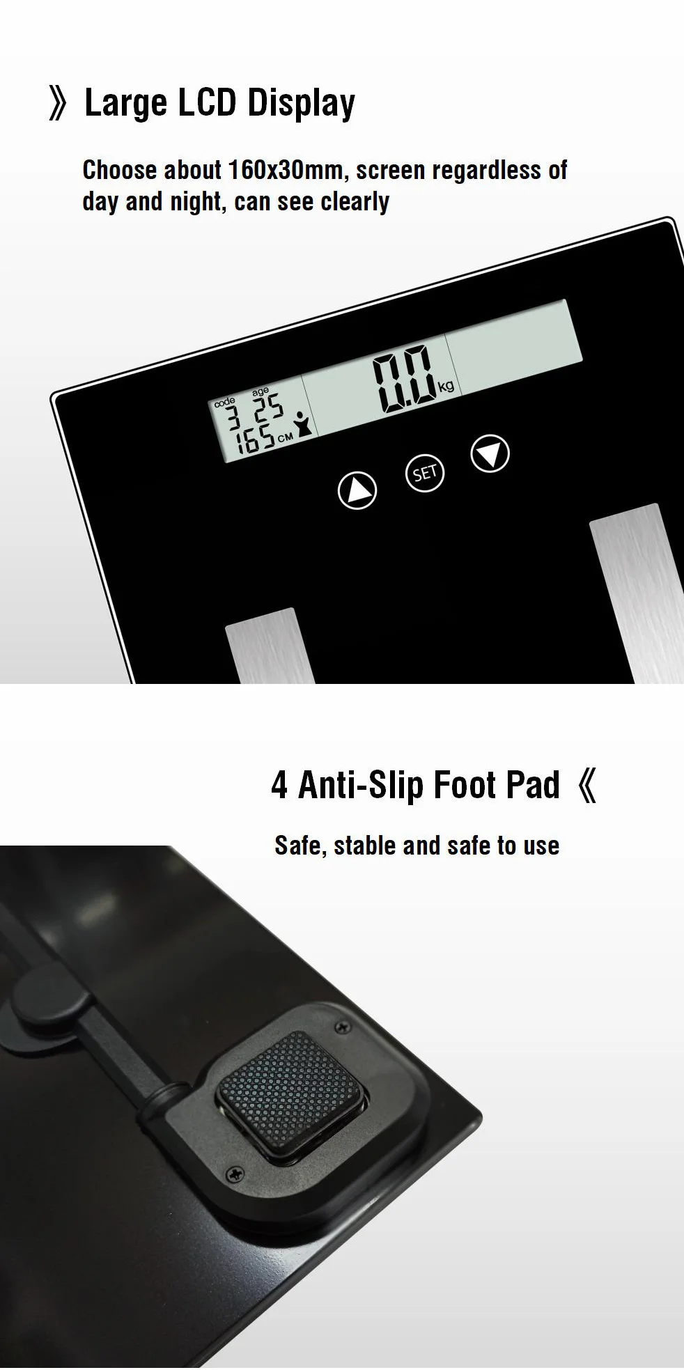 Oem Body Composition Analyzer Smart Weight Scale Bluetooth With Lcd ...