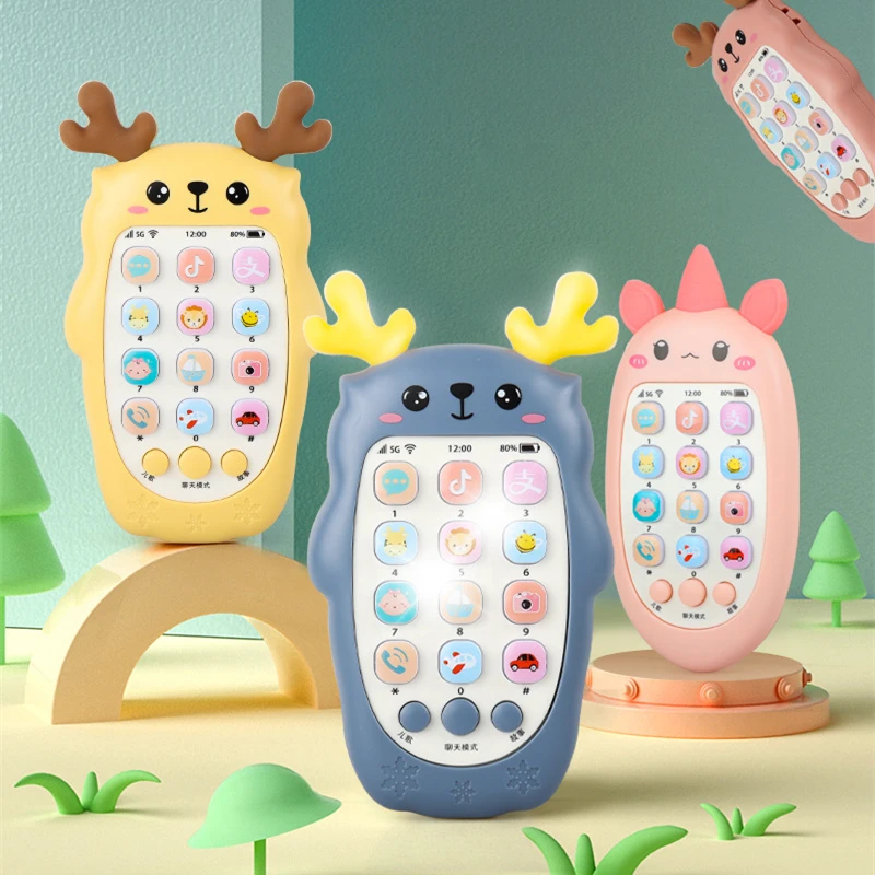 Baby Phone Toys Bilingual Telephone Teether Music Voice Toy Early ...