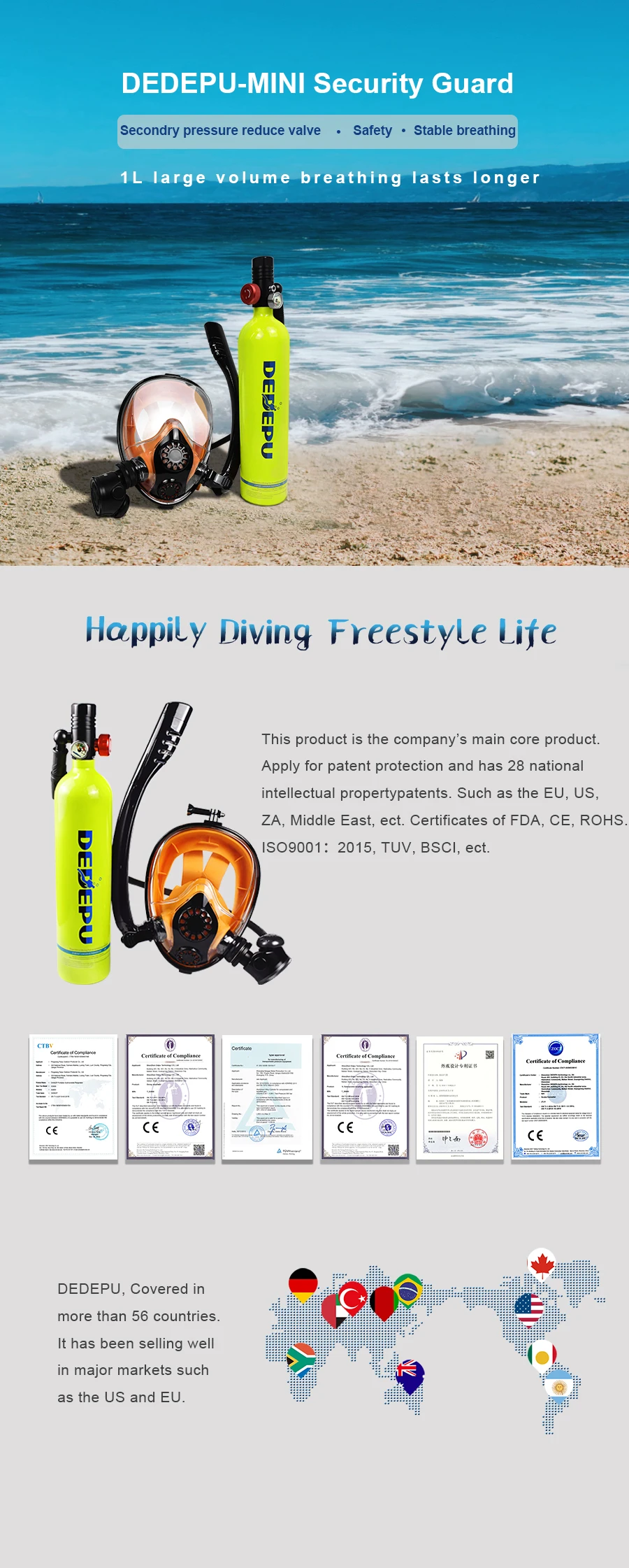 DEDEPU Underwater Sports - Diving Equipment & Oxygen Cylinders
