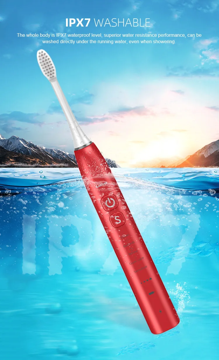 Waterproof Approved Sound Wave Toothbrush Sonic Electric Tooth Cure ...