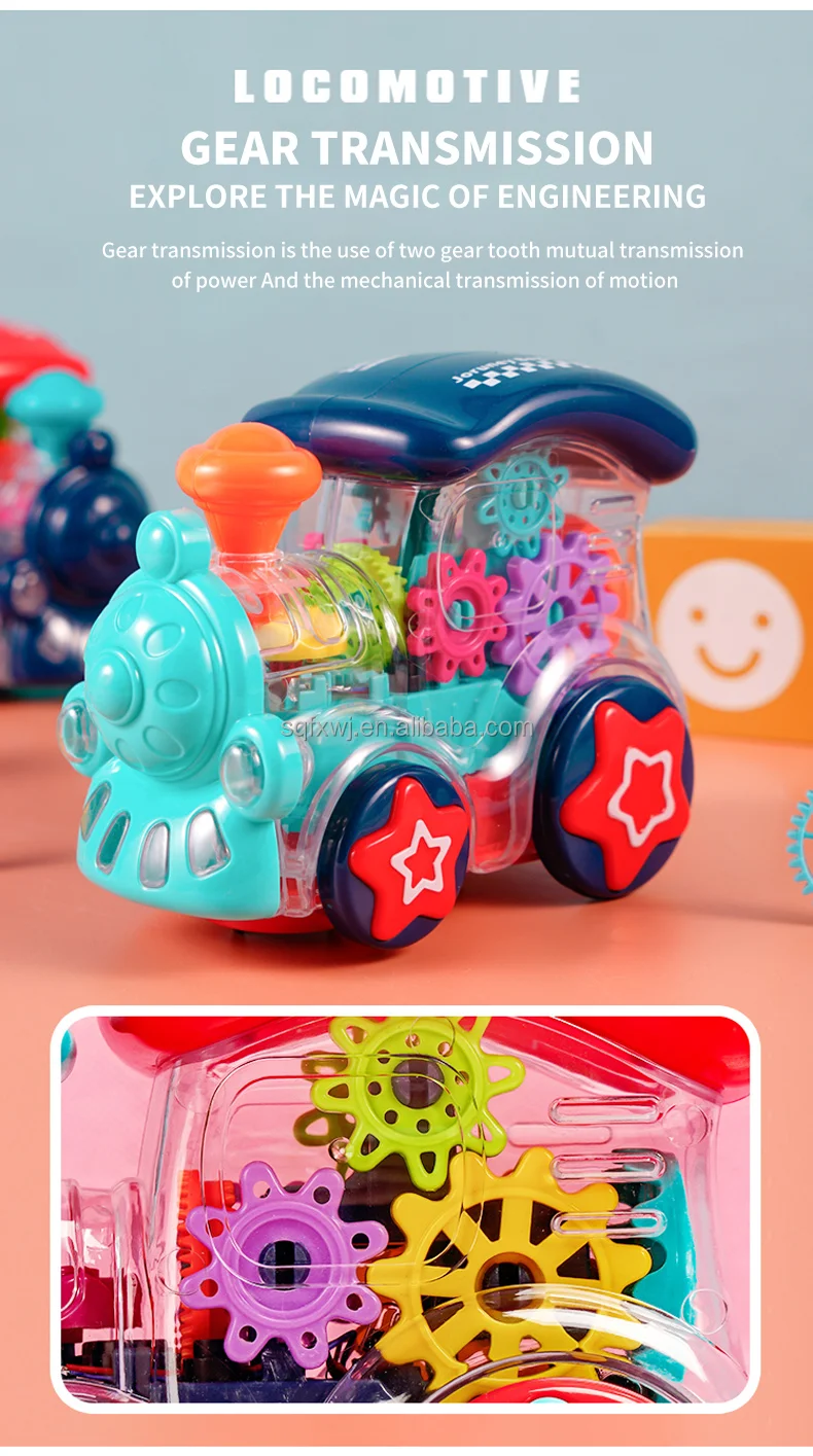 Transparent Universal Gear Train Toy - Electric Fun for Kids