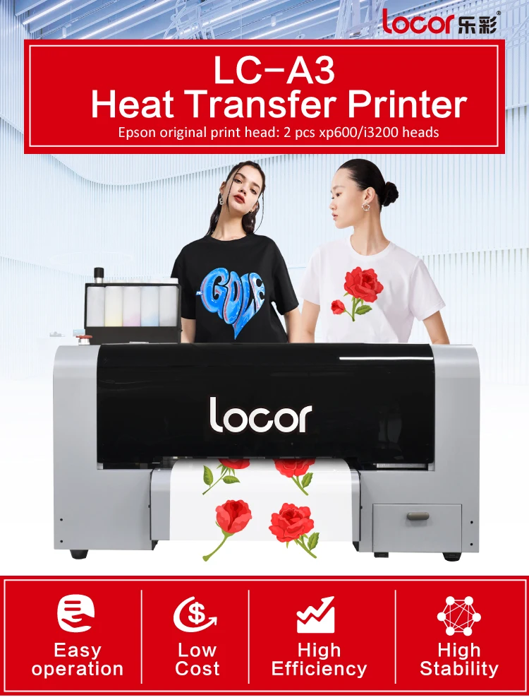 Locor A3 DTF Printer with EPS0N Dual XP600 Heads & Powder Shaker