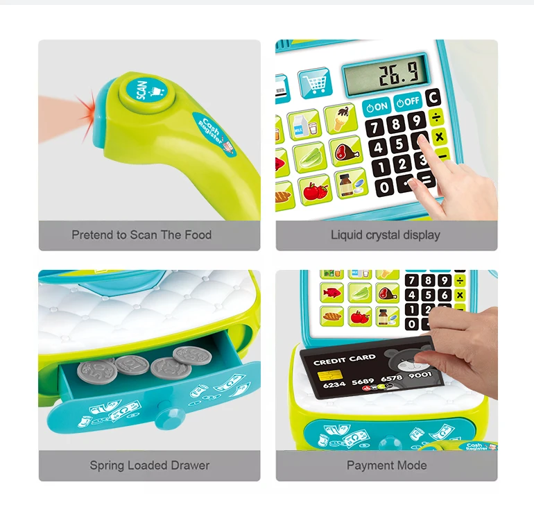 High Quality Children Pretend Preschool Paly Set Electronic Kids Cash ...