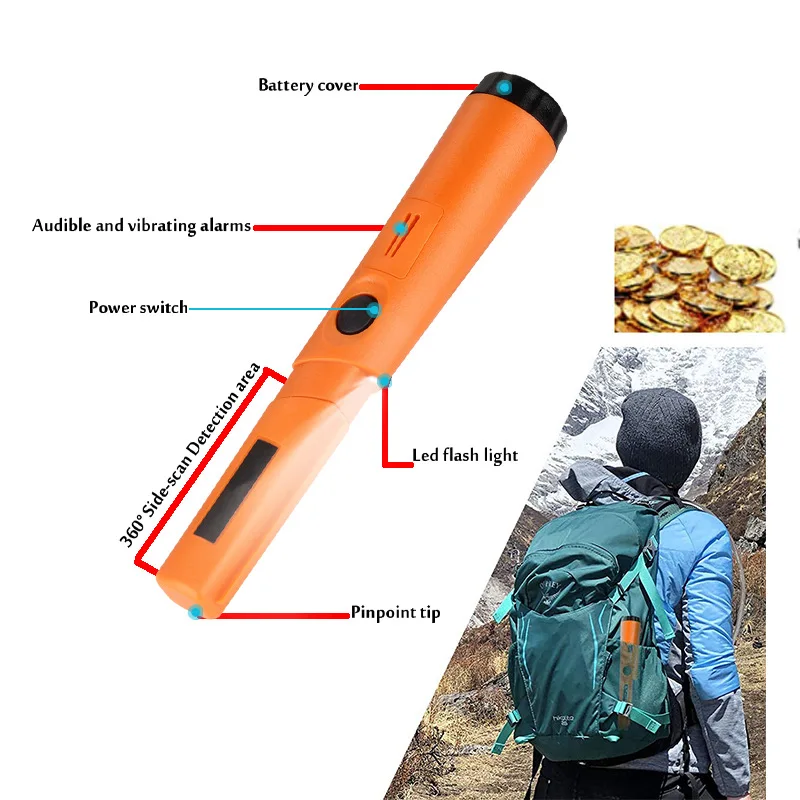 Professional Treasure Portable Gold Detector Sandheld Metal Detector 3m ...