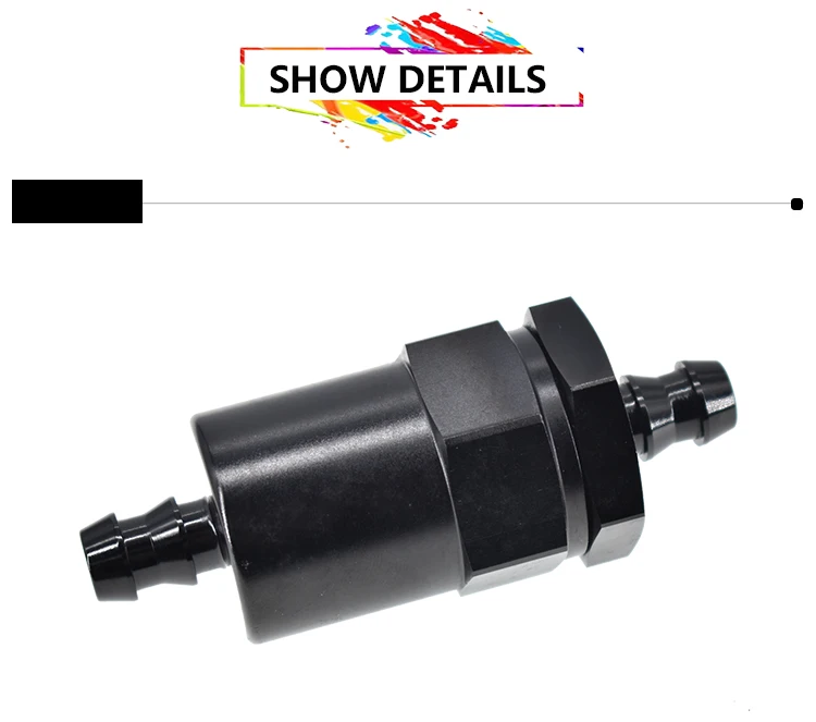 SK CUSTOM Billet Aluminum Fuel Filter - 15.4mm Check Valve