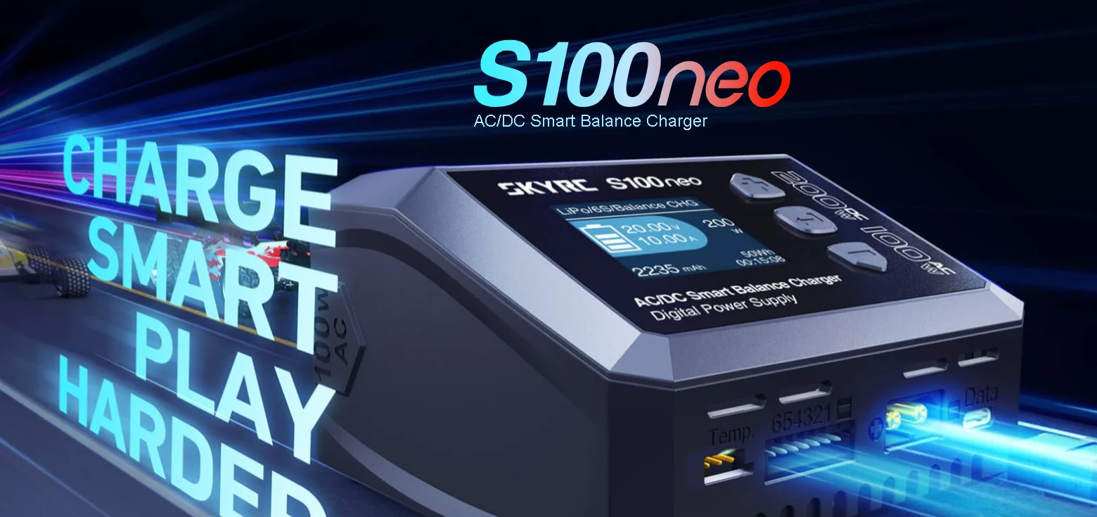 SkyRC S100 Innovation Dual Input 100W Intelligent Balanced Charger for ...
