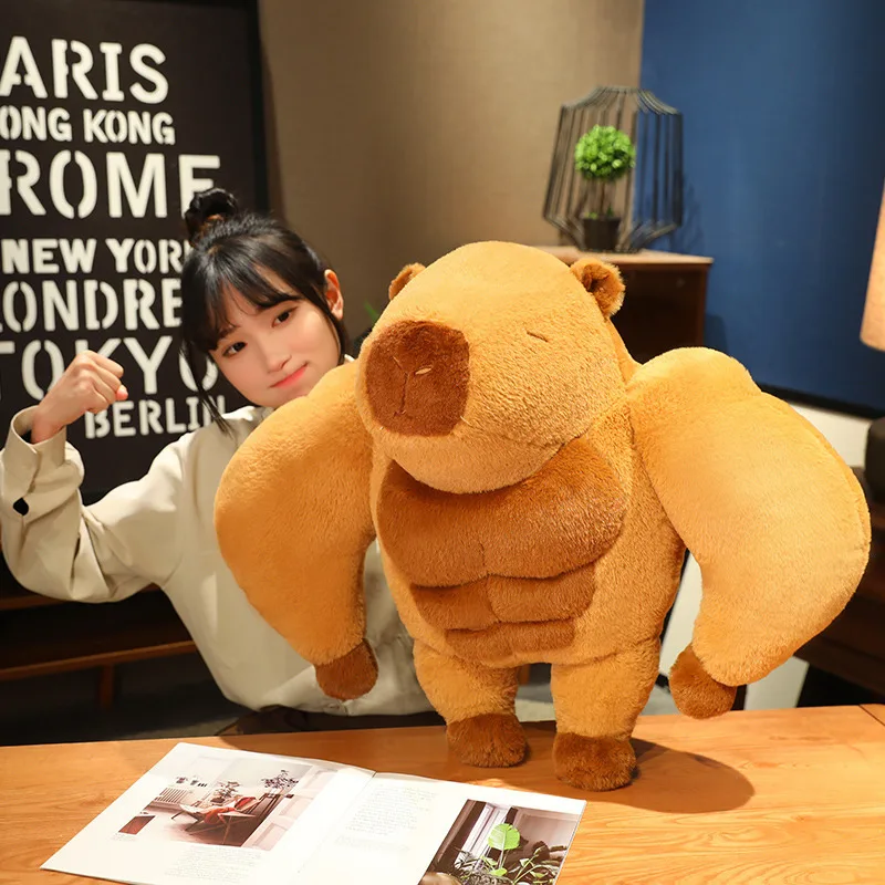 Capybara Muscle Plush Doll Cute Muscular Plushie Stuffed Toy Kawaii ...