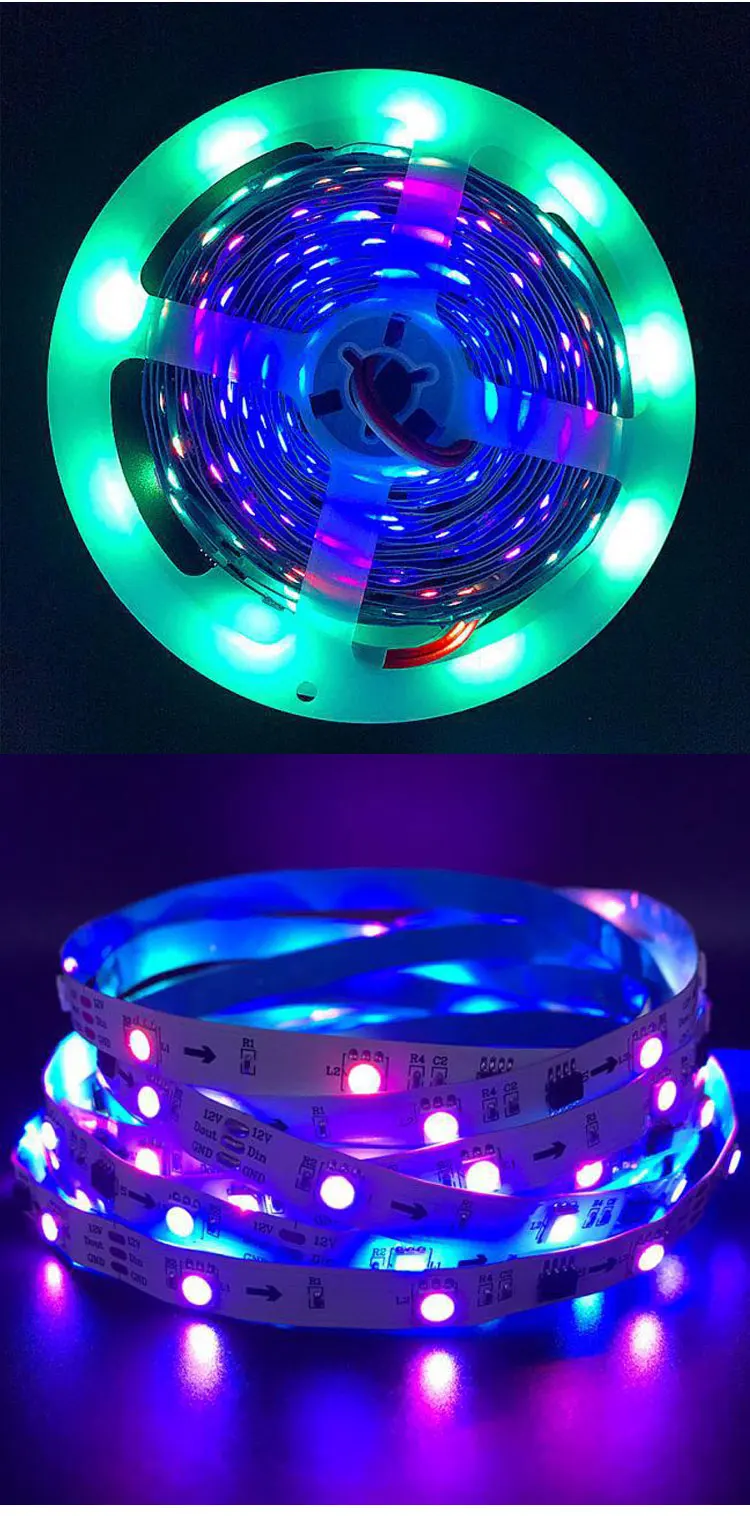 Flexible 12v Series Connection Rgb Led Light Paste Strip Light 30 ...
