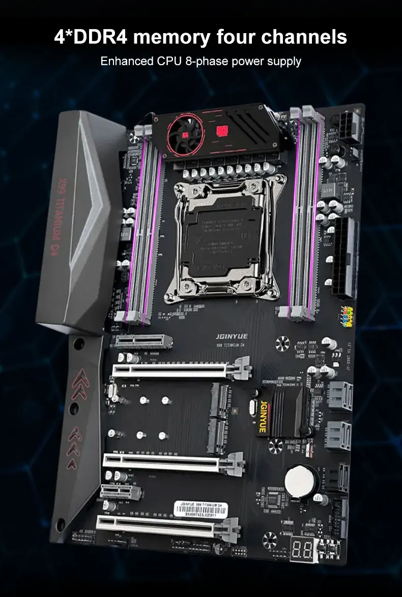 JGINYUE X99-TI D4 PLUS Motherboard Kit for Intel LGA211-3