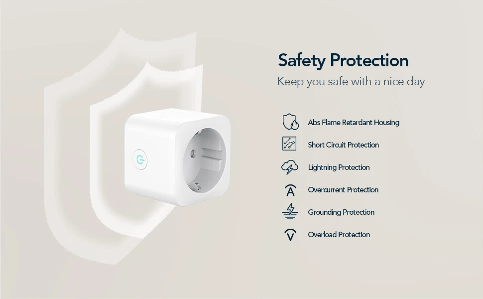 Smart Plug Socket with Voice Control - Measures Power Consumption