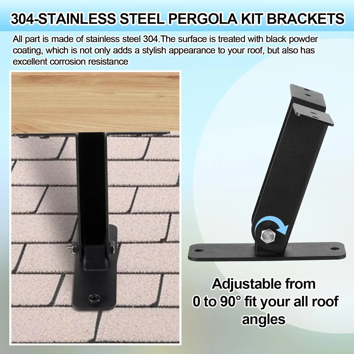 Patio Roof Riser Heavy Duty Pergola Brackets Kit Pergola Roof Riser ...