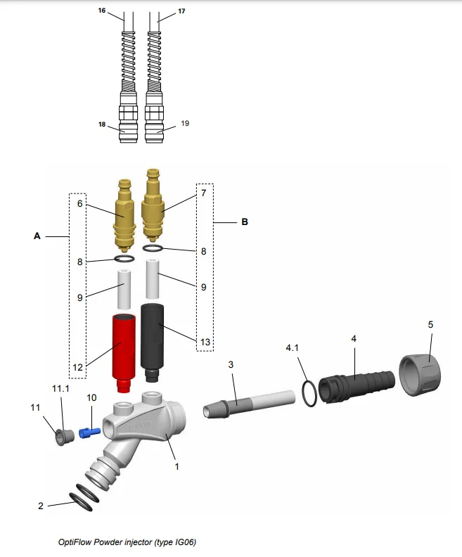 1007780 Complete Powder Injector Optiflow Ig06 Plug-in Powder Pump ...