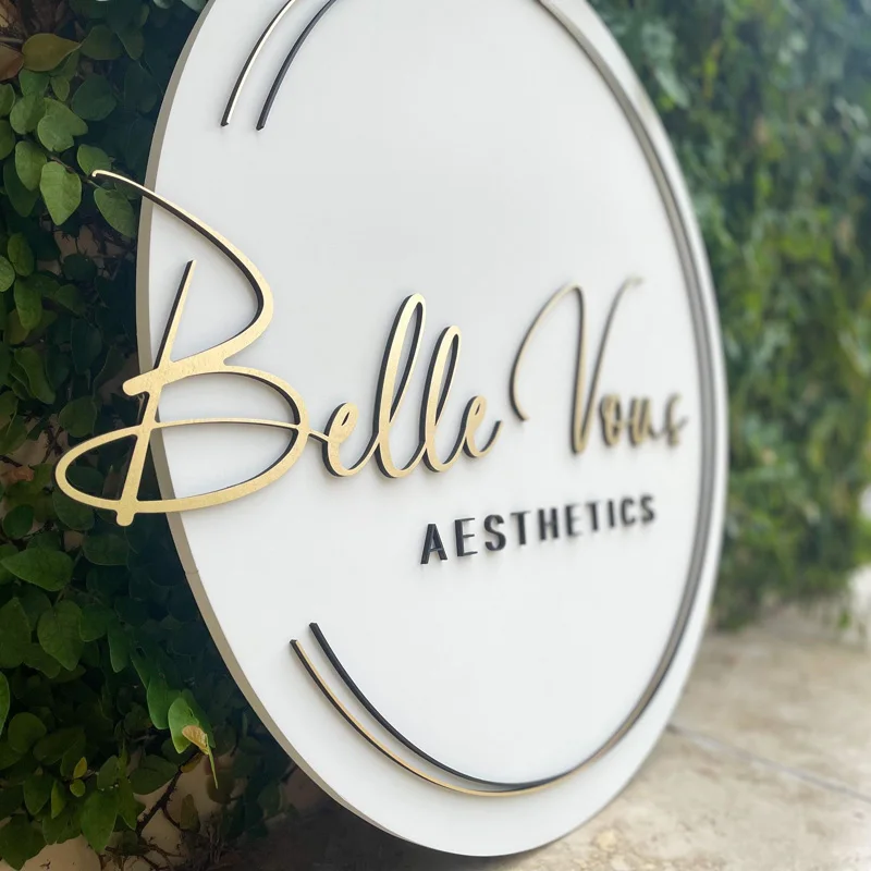 Business Neon Lights Mirror Logo Sign Acrylic Custom Logo Decoration 3d ...