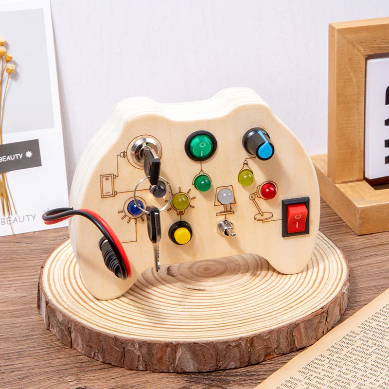 Alibaba.com: Montessori Busy Board with LED Light Switch, DIY Wooden ...