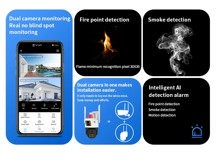 PT Ultra Fire Smoke 4K Security Camera - Outdoor Smart Detection