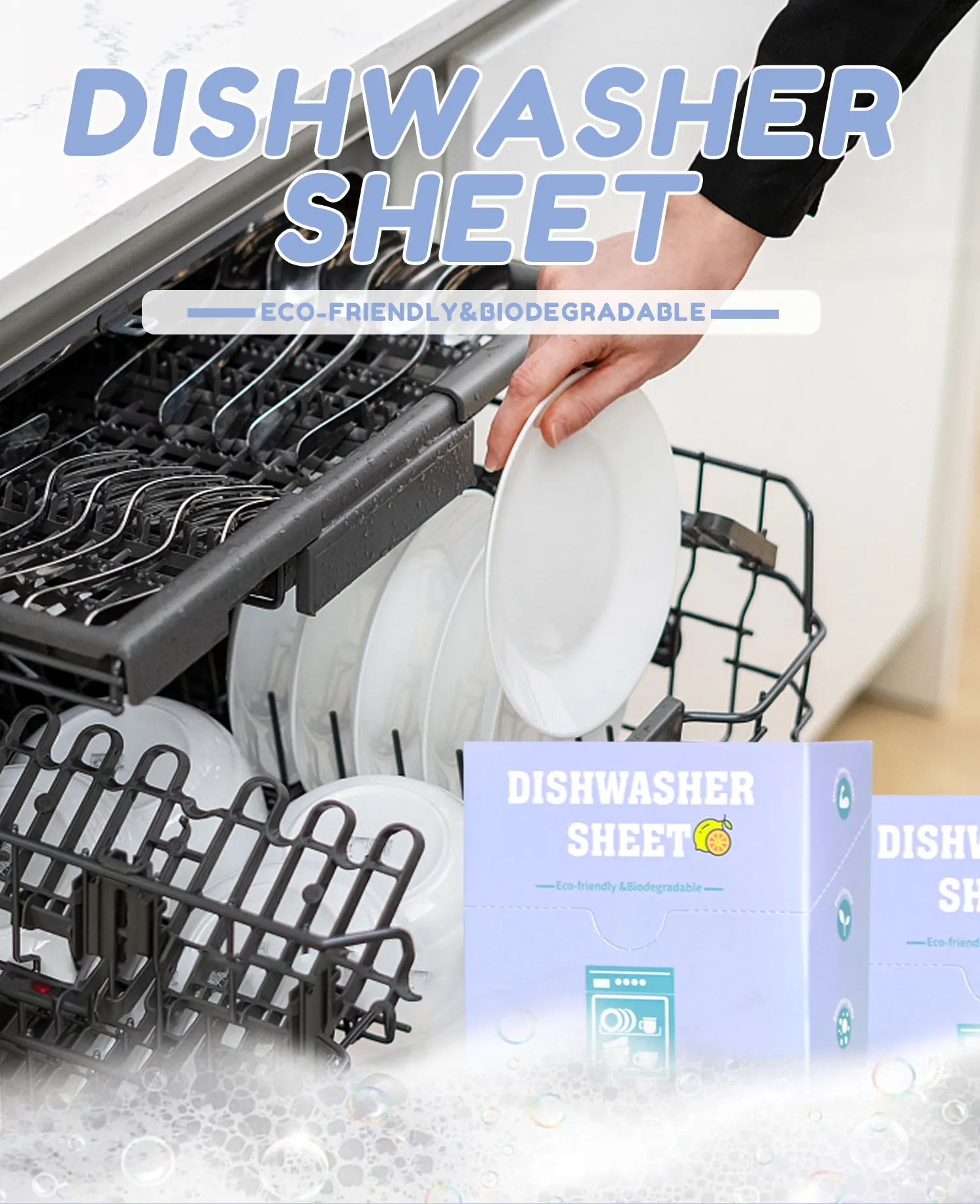Eco-friendly Dishwasher Sheet - Biodegradable & Sustainable