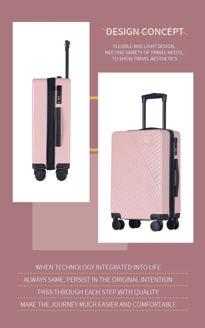 Waterproof Hard Shell Retractable Suitcase - PC Shiny Travel Trolley