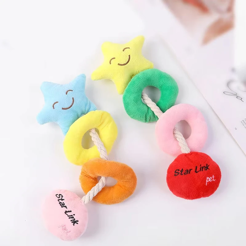 Pet Lovely Rope Vocalization Dog Interactive Toys Squeaky Cotton Rope ...