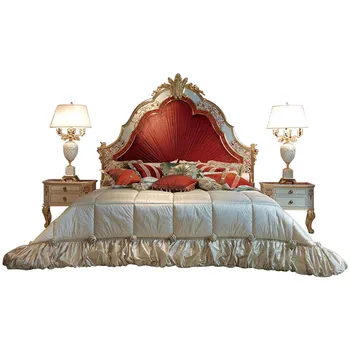 European Luxury Solid Wood Bed Creative Shell Art Inlaid Princess Bed ...