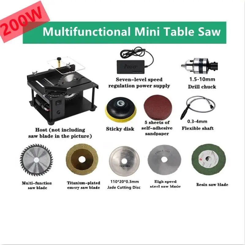 200w Multifunctional Table Saw Electric Desktop Saws DIY Mini Desktop ...