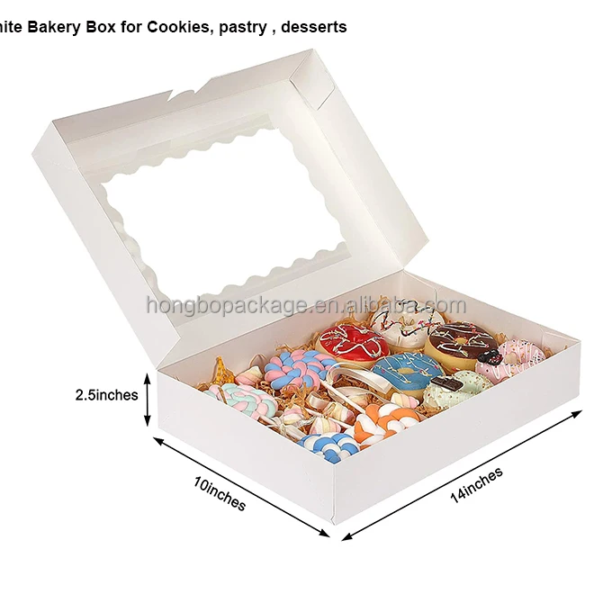 Eco Friendly Food Grade Paper Biscuit Box Cookie Boxes 14x10x2.5 Inch ...