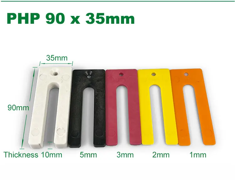 75/90x35mm 95x46mm Colourful Plastic Window Packers Construction Material Glazing Packers ...
