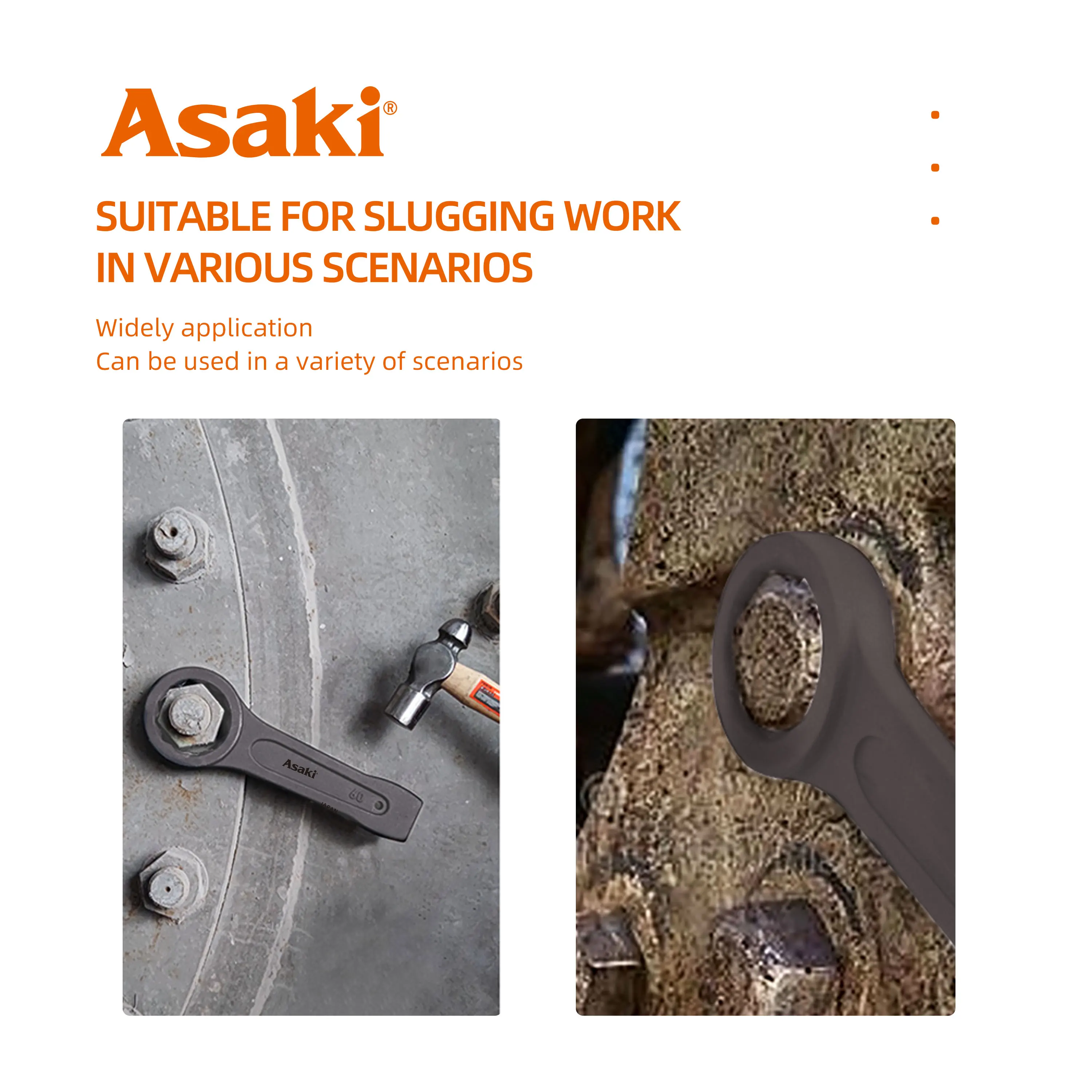 ASAKI Slogging Open End Wrench - Durable & Versatile Tool