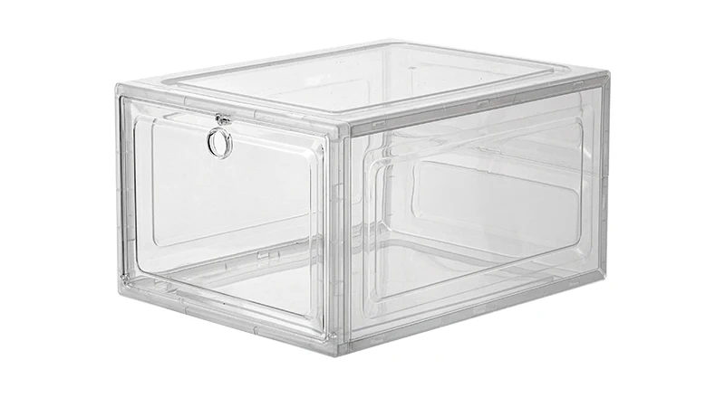 Side Drop Shoe Storage Box Large Bins Container Plastic Magnetic ...