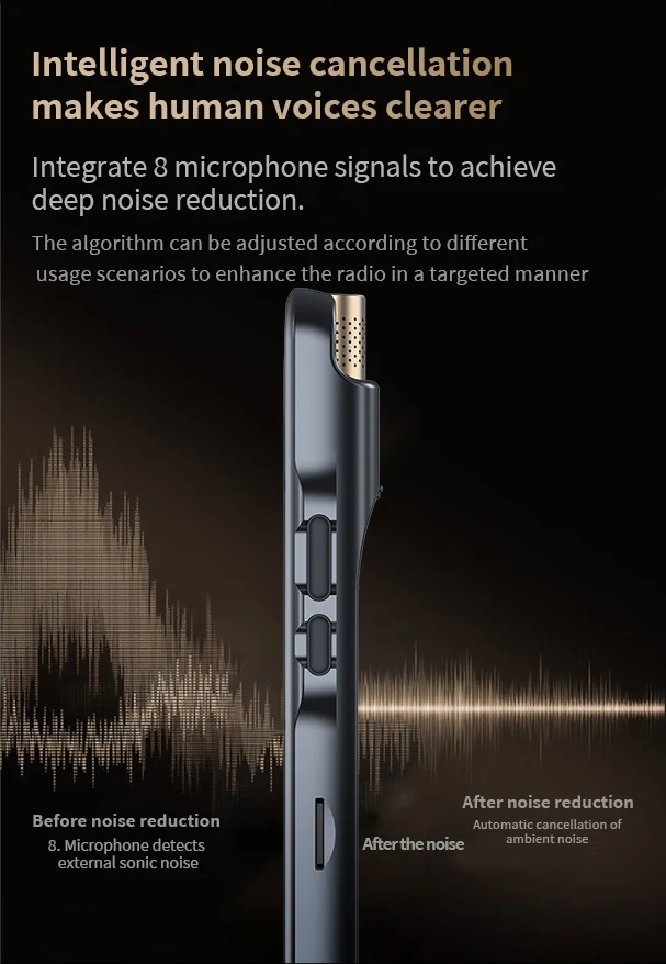 VORMOR M5 Portable 16GB Digital Voice Recorders Device Smart WIFI ...