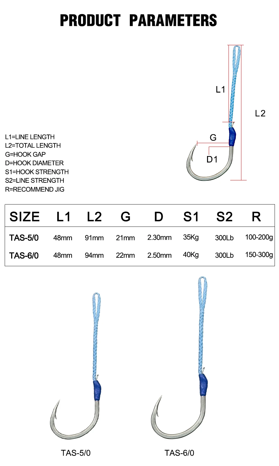 Custom Moq 200pcs Hook Tas Wholesale Tying Hook High Carbon Steel ...