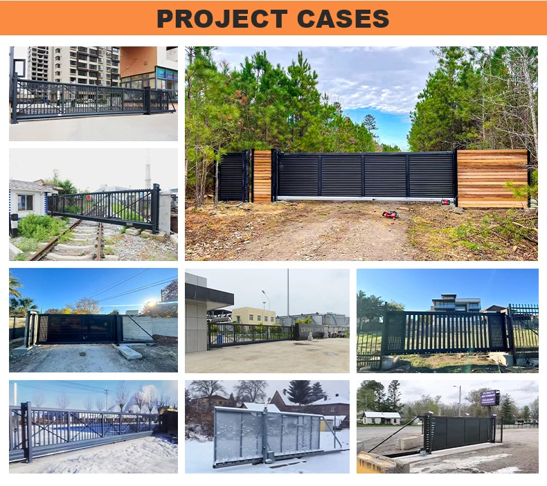 JHR Warehouse Factory Aluminum Telescopic Gate Automatic Outdoor ...