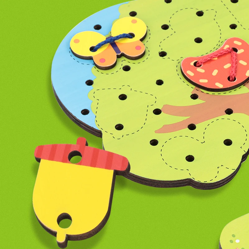 Beaded Building Blocks Childhood Educational Animals Stacking Wooden ...