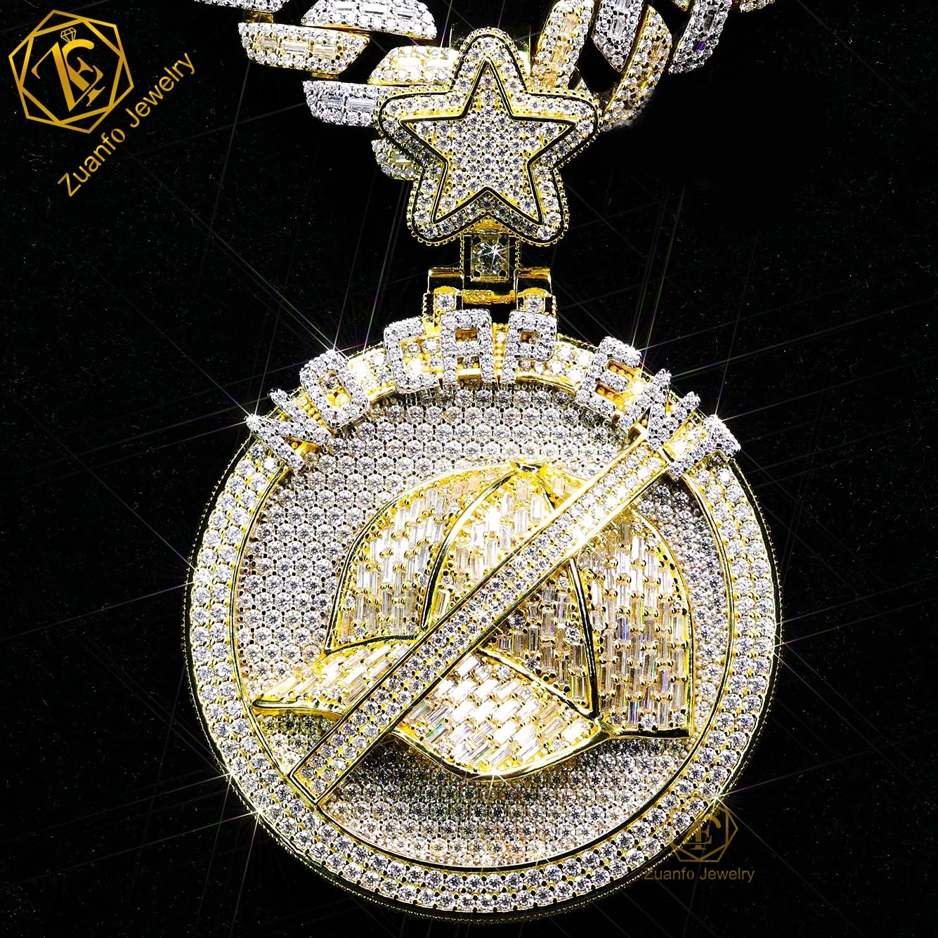 Pass Diamond Tester Iced Out Moissanite Name Pendant Custom 925 Silver ...