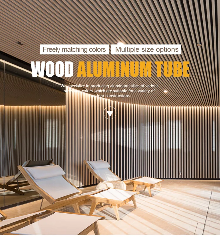 Zhl Wood Grain Aluminum Profile Tube Ceiling Tiles Suspended Aluminum ...