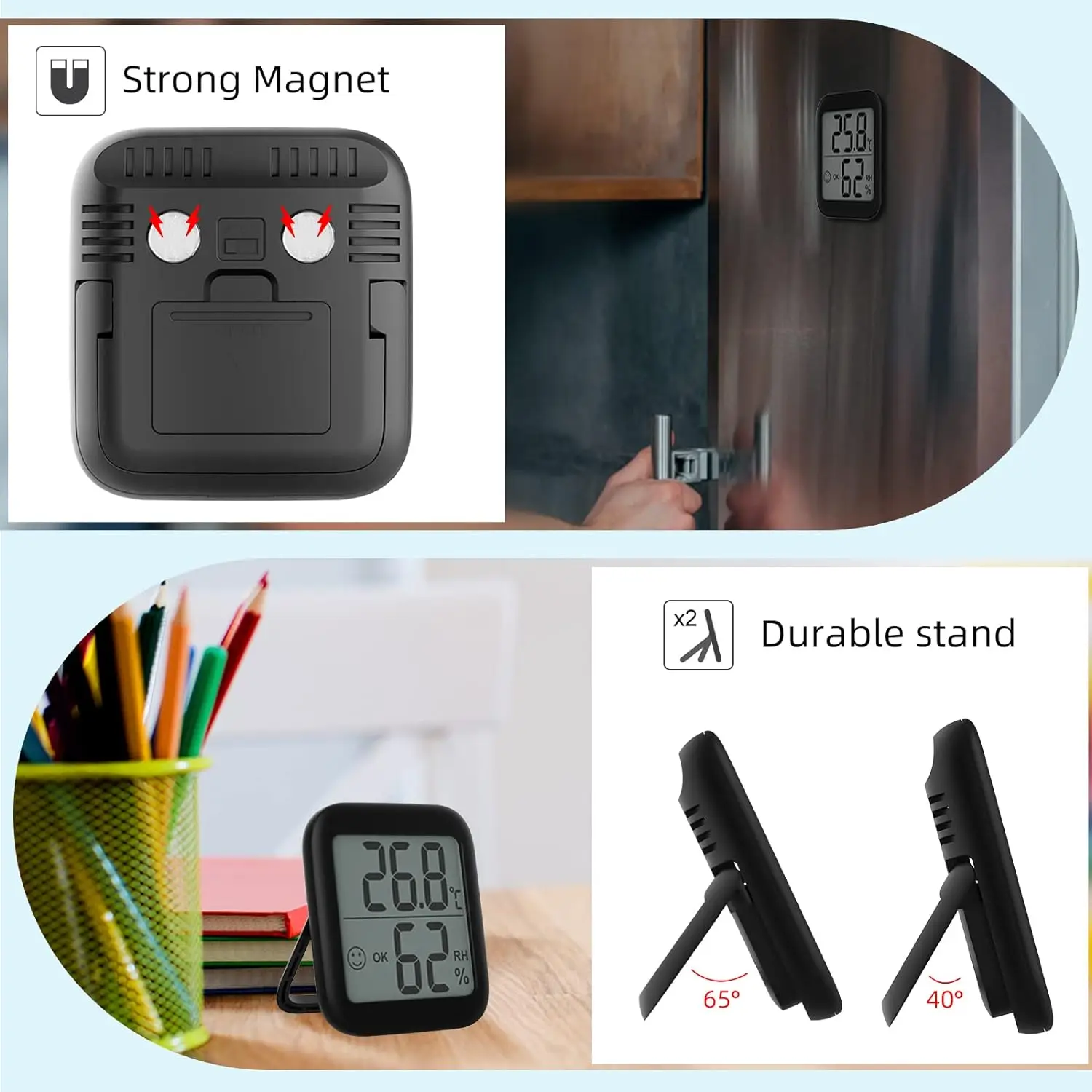 J&R Big Screen Face Comfort Level Indoor Outdoor Thermometers