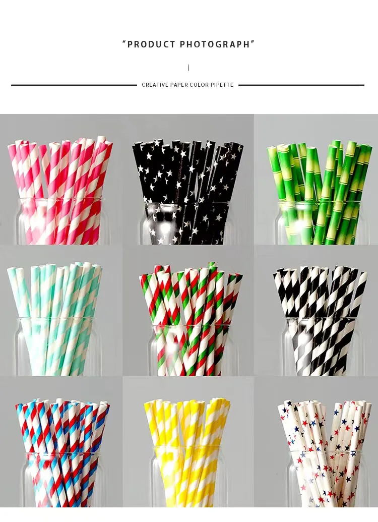 Custom Biodegradable Individually Wrapped Paper Straws Eco Friendly