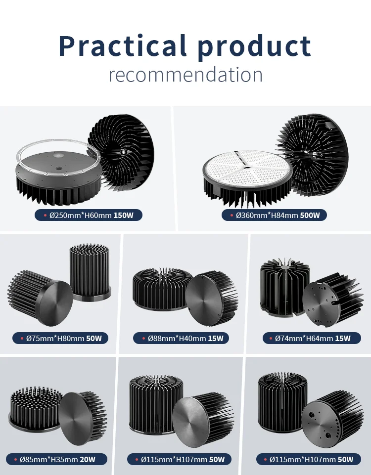 320mm Custom Round Circle Black Anodized Aluminum Heat Sink