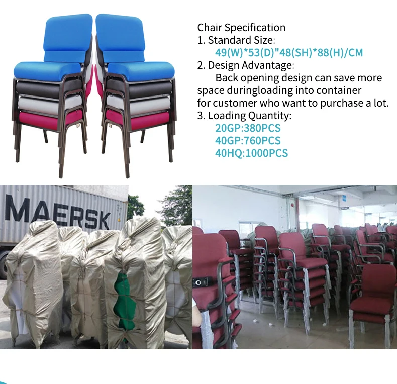 Stacking Theatre Hall Chairs for General Use - XYM Furniture