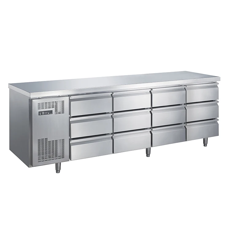Supermarket Fridge Pizza Prep Table Chiller Commercial Stainless Steel ...