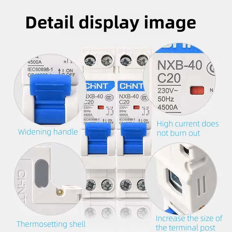 Chint Original NXB-40 Miniature Circuit Breaker 1P+N DPN 6A 10A 16A 20A 25A 32A 40A RCBO Rccb ...