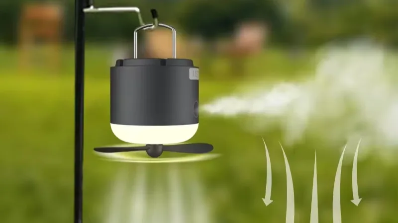 New 3 In 1 Camping Light With Water Spray Air Cooler Mosquito Repellent ...